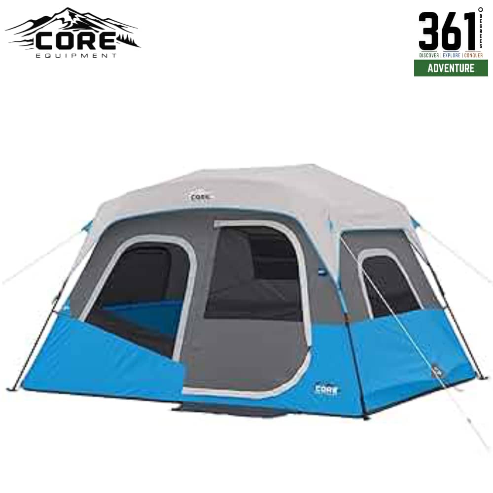 CORE 6 Person Lighted Instant Cabin Tent 11’ x 9’ – Model 40156 | 361 ...